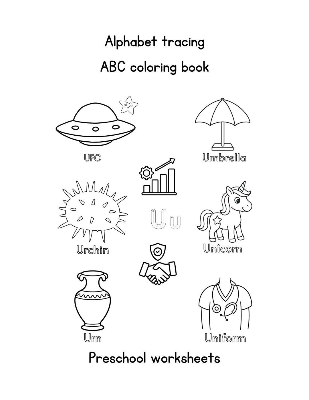 Alphabet Tracing & Coloring Book, ABC Printable Worksheets for Kids ...