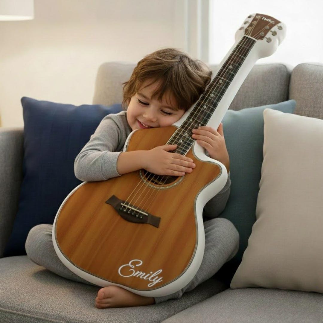 Custom Guitar Plush Pillow, Personalized Music Lover Gift, Instrument ...