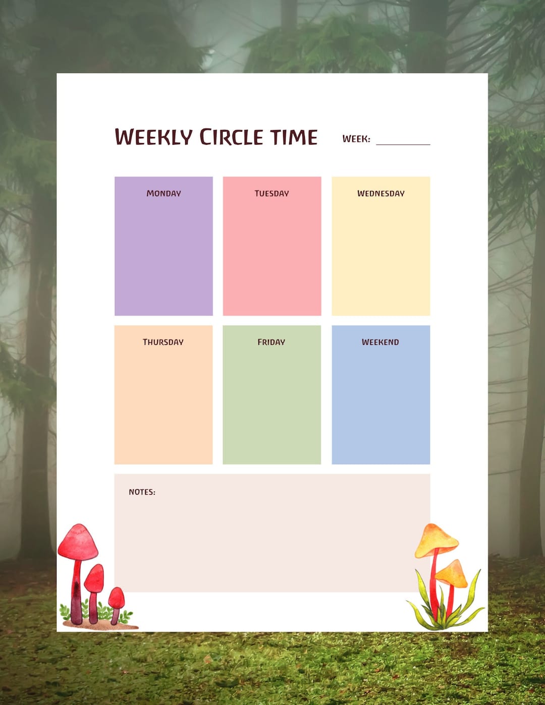 Weekly Waldorf Circle Planning Sheet PRINTABLE - Etsy