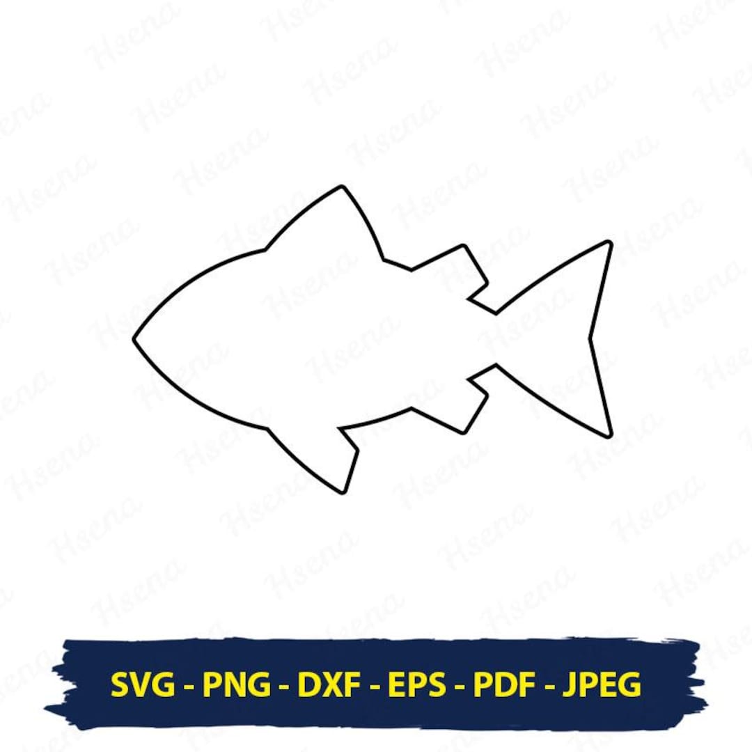 Simple Fish Outline Svg File, Fish Outline Png, Silhouette, Cricut, Cnc ...