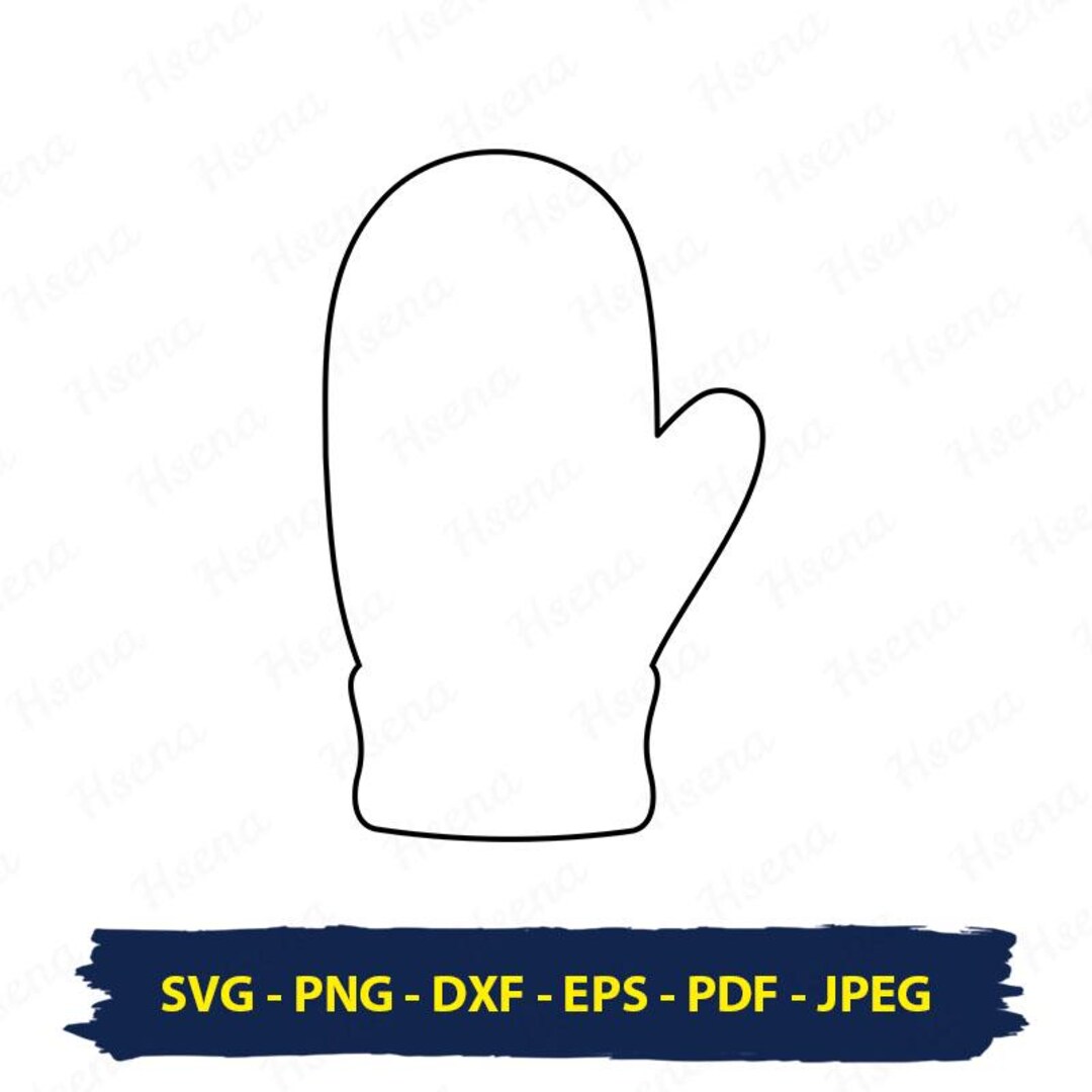 Mitten Outline Svg File, Mitten Png, Silhouette, Cricut, Clipart ...
