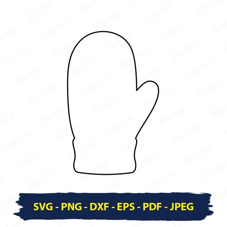 Mitten Outline Svg File, Mitten Png, Silhouette, Cricut, Clipart ...