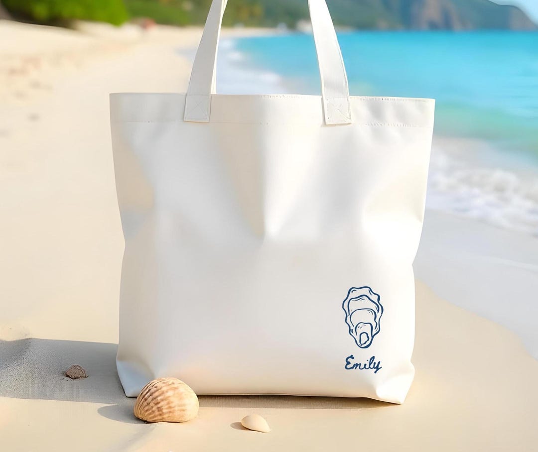 Personalized Oyster Tote Bag: Coastal Bridesmaid Favor - Etsy
