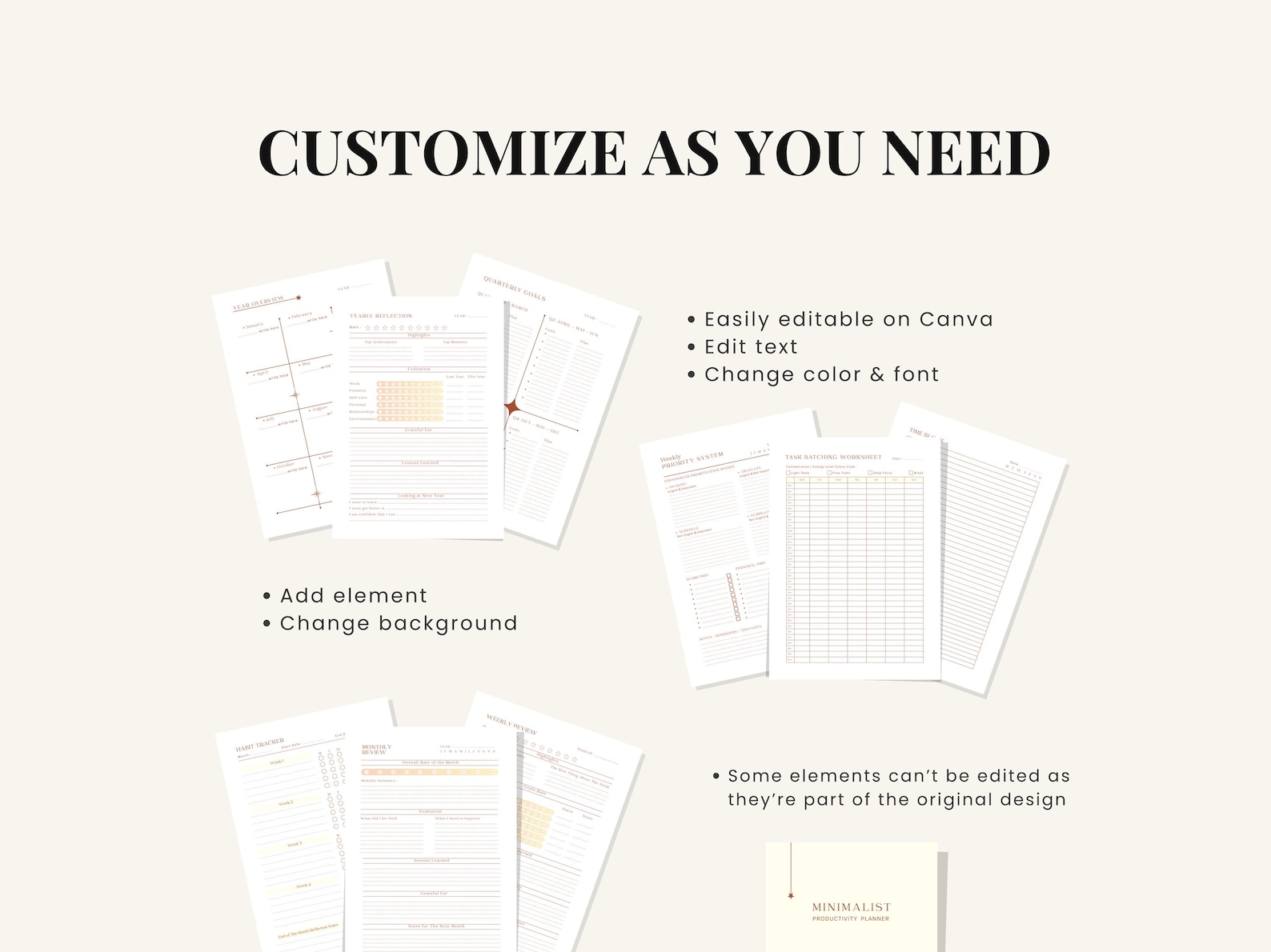 Productivity Planner Bundle – Daily, Weekly, Monthly Organizer | Goal ...