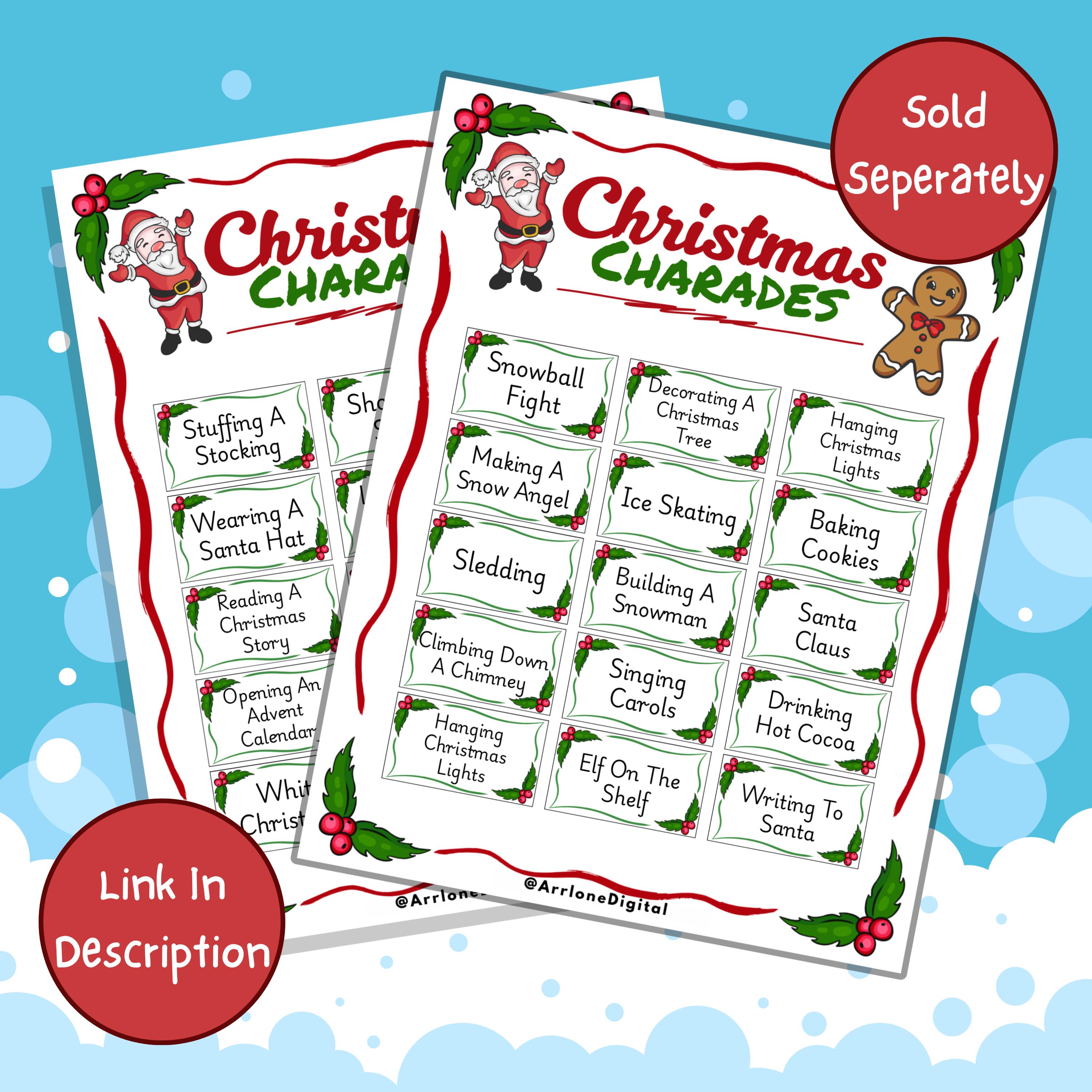 90 Words New Years Charades Printable Game Christmas Party Games ...