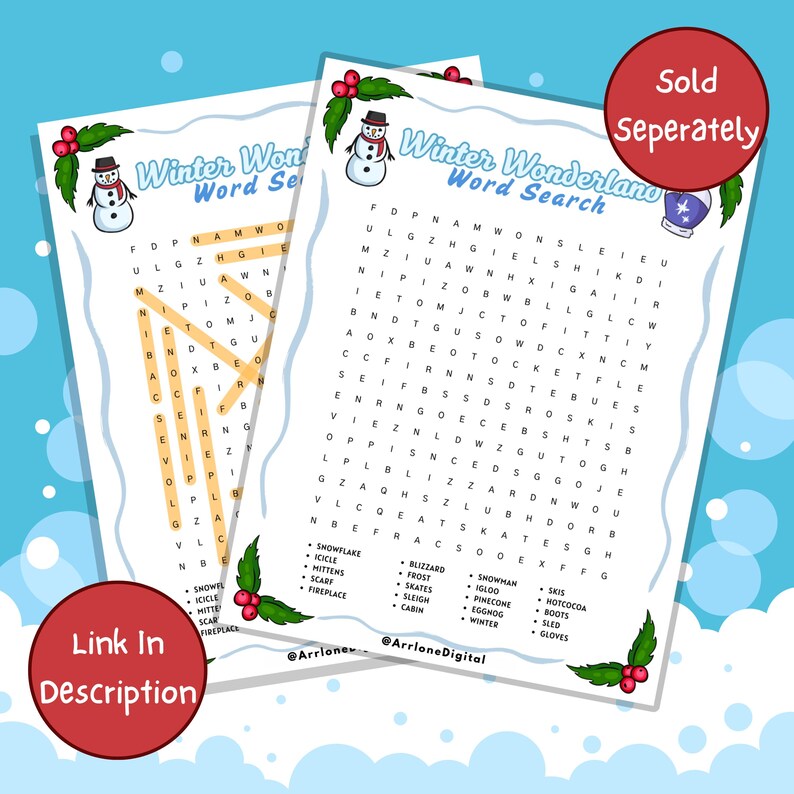 3 Printable Christmas Word Scramble Worksheet Holiday Word Game Office ...