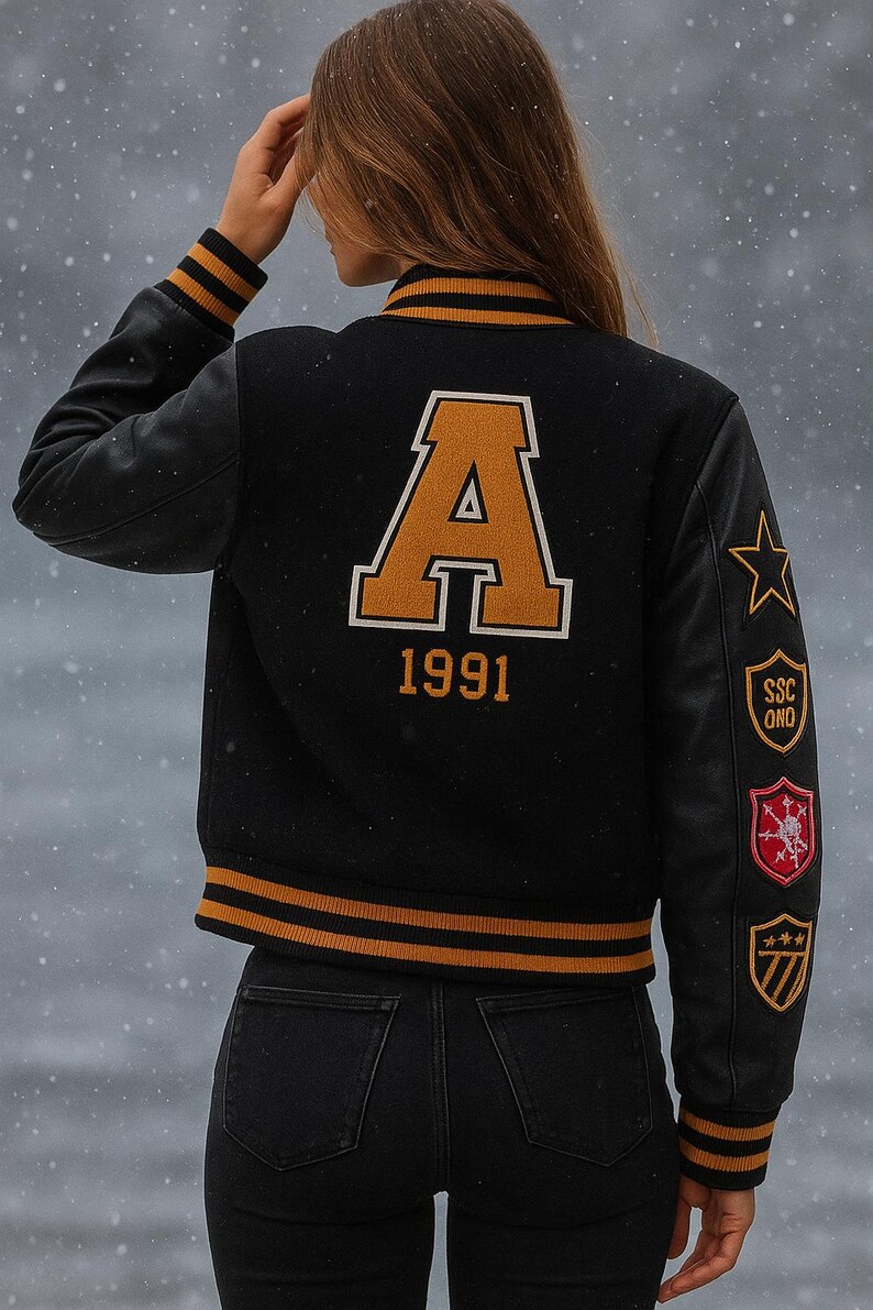 Custom Style Varsity Letter Jacket – Modern Crop Fit, Embroidered ...