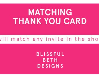 Matching Thank You Card Add On - Etsy