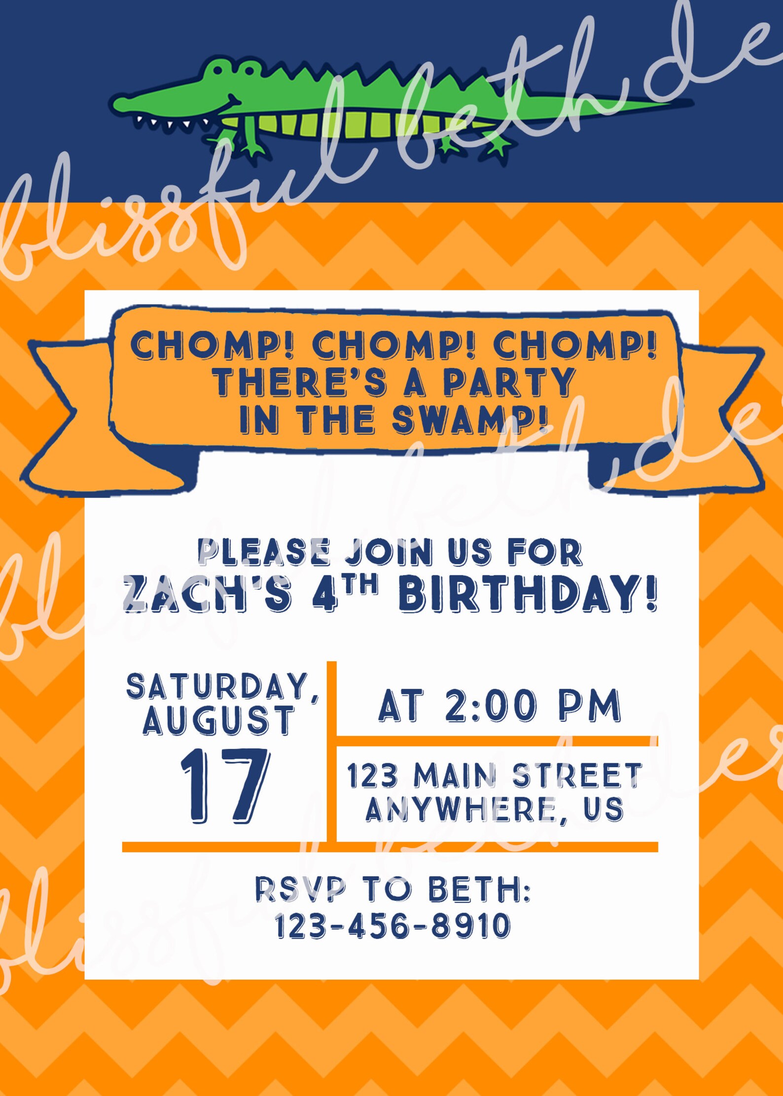 Gator Birthday Invite Gator Birthday Invitation Florida - Etsy