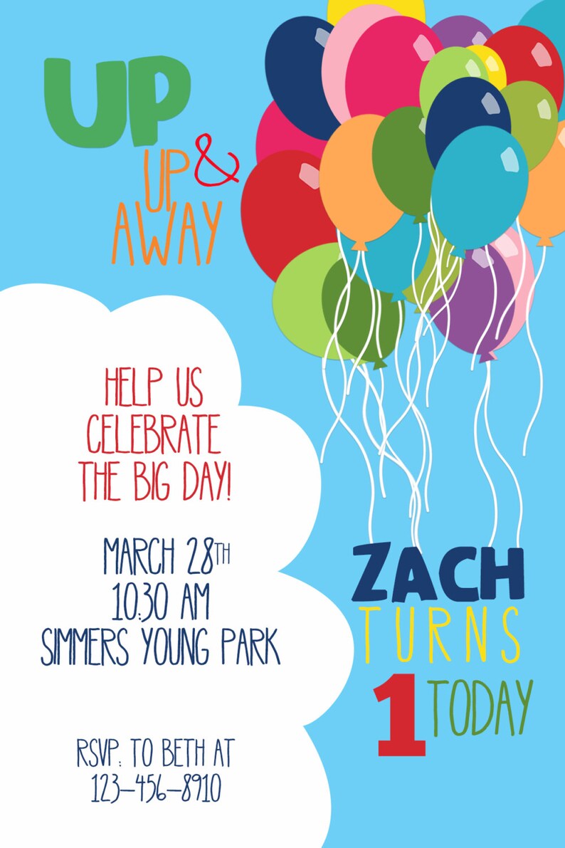 BALLOON BIRTHDAY PARTY Balloon Birthday Invitation Printable - Etsy