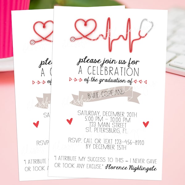 Lpn Nurse Graduation Invitation - Etsy