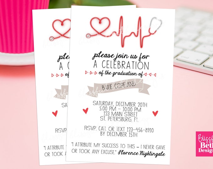 NURSING GRADUATION INVITATION Nurse Graduation Invitation, Nursing ...