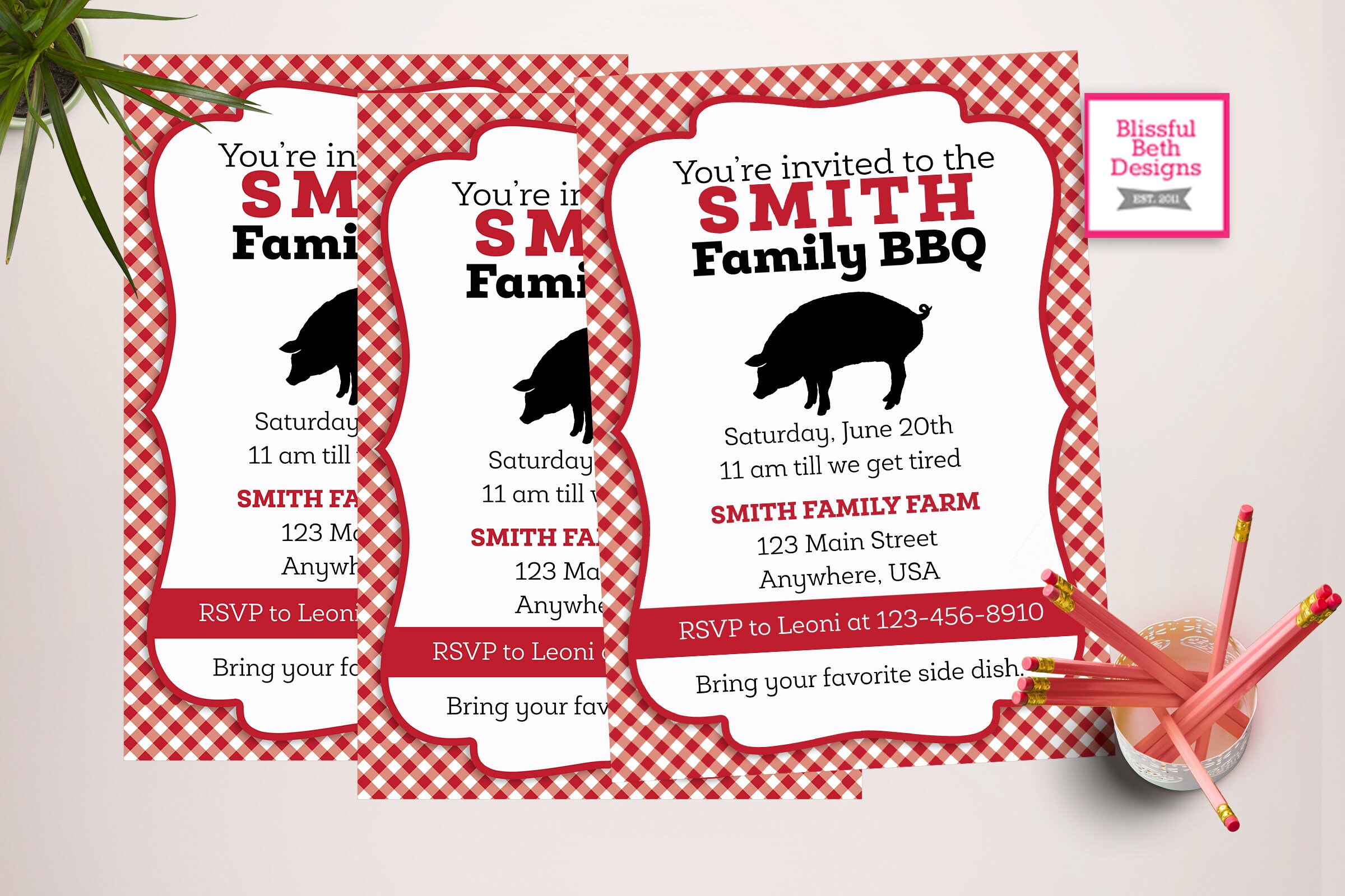 Family BBQ Invitation Personalized Family BBQ Printable | Etsy