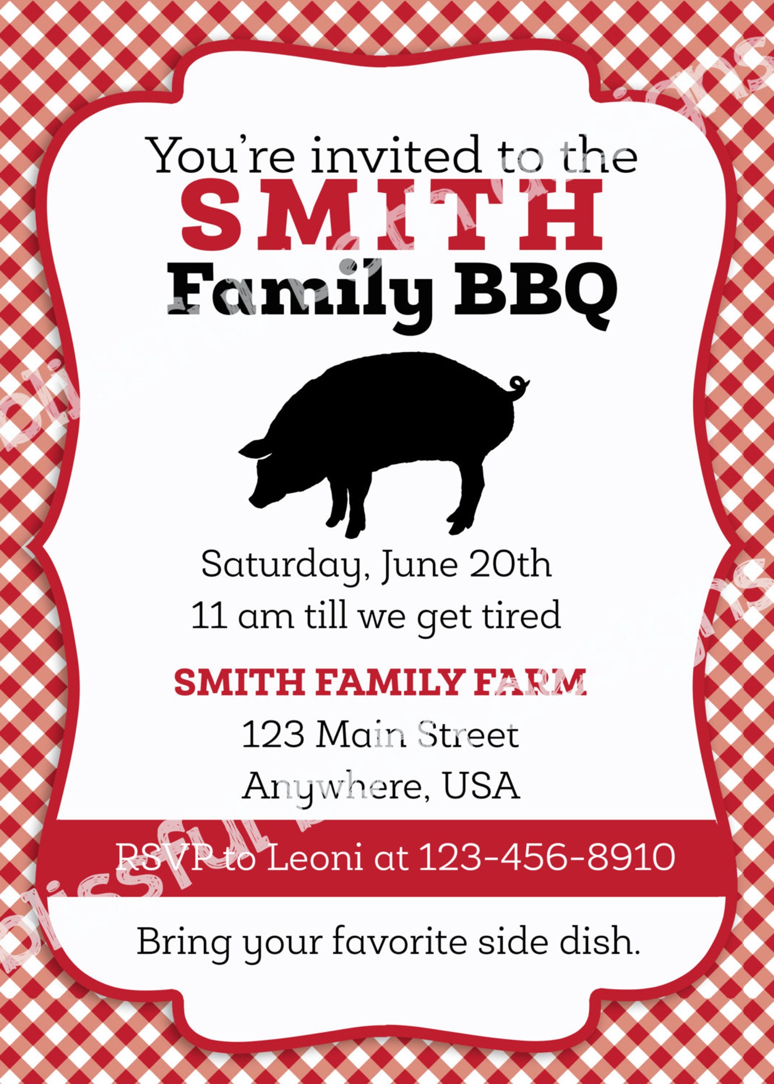 Family BBQ Invitation Personalized Family BBQ Printable - Etsy
