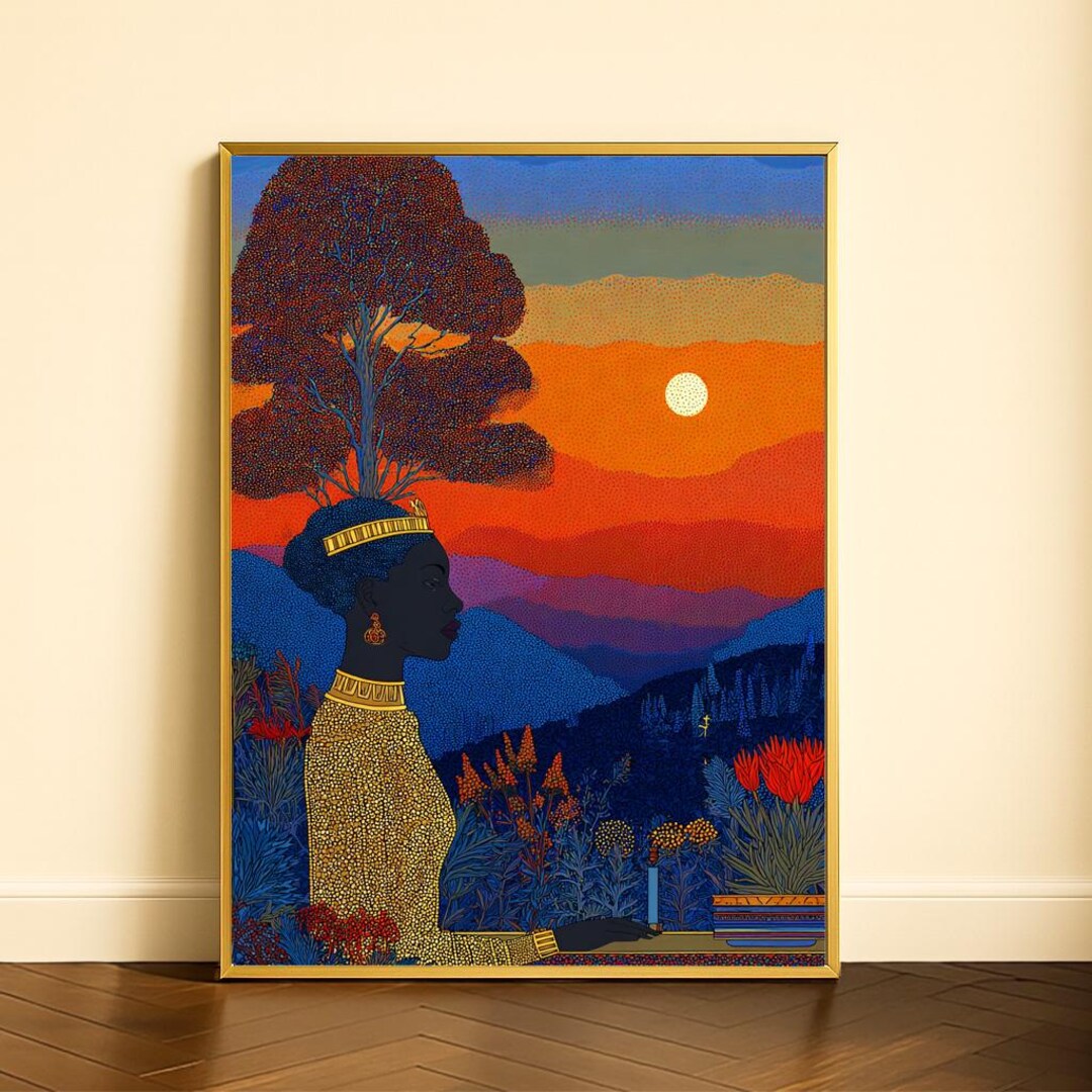 Melting Sunlight - Afro Inspired Sunset Portrait Art Print by Pallas ...