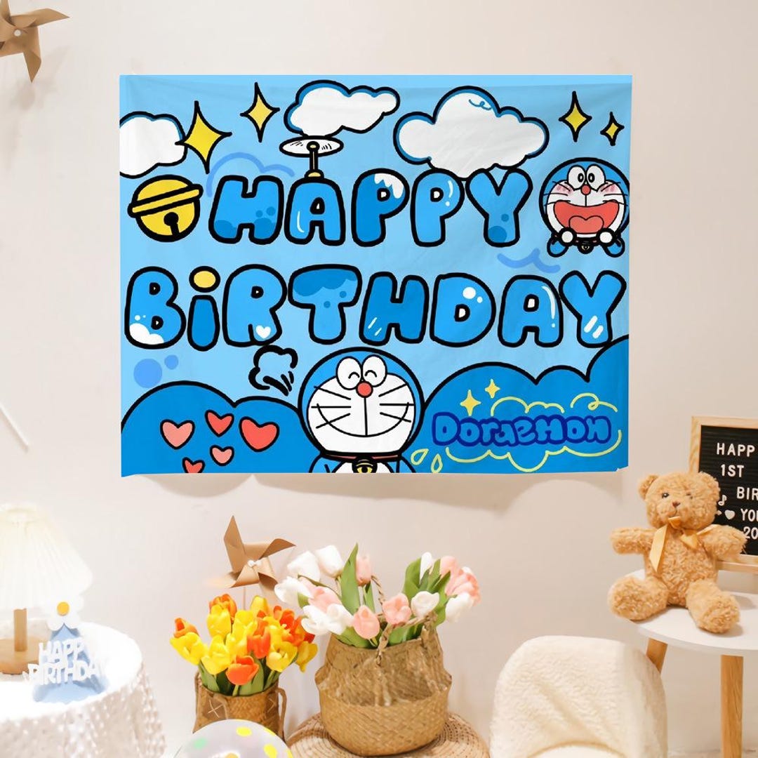 Personalized Birthday Backdrop Banner, Custom Name & Age, Minimal Cute ...