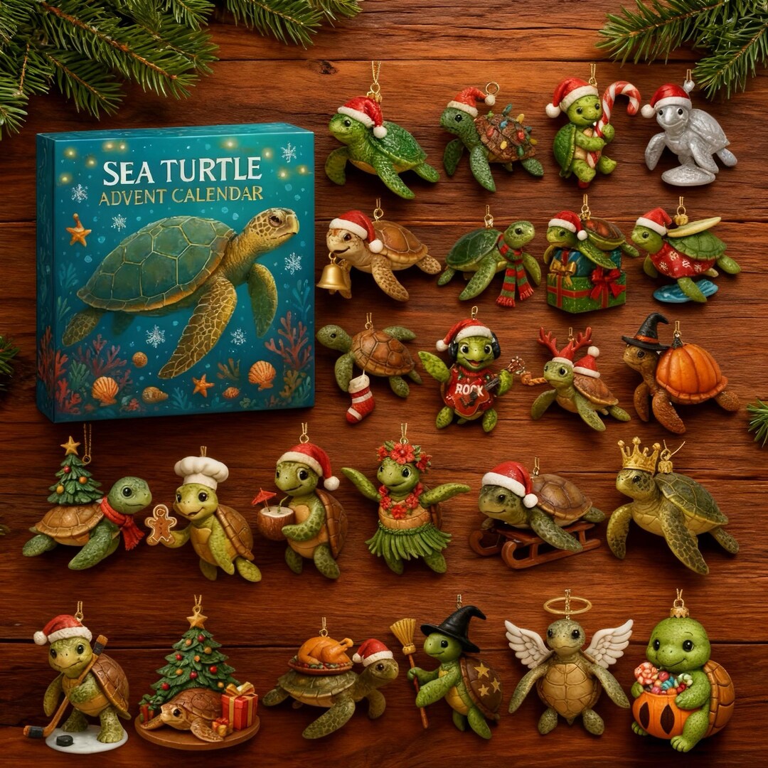 2025 Sea Turtle Advent Calendar • 24 Cute Turtle Ornaments - Etsy UK