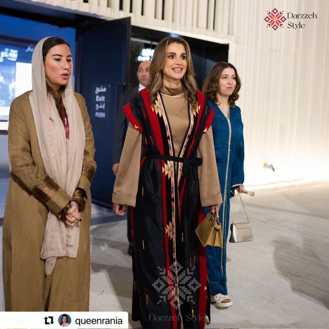 Bishet Queen Rania, Traditional Arabic Bisht Jordanian Embroidered Open ...