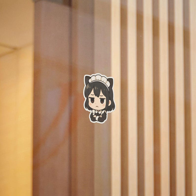 Cute Mini Maid Character | Pouting Face | Die-cut Sticker | DTF Vinyl ...