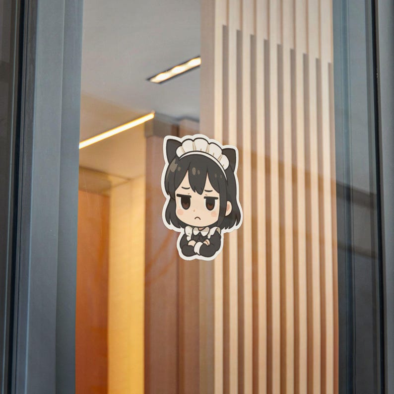 Cute Mini Maid Character | Pouting Face | Die-cut Sticker | DTF Vinyl ...