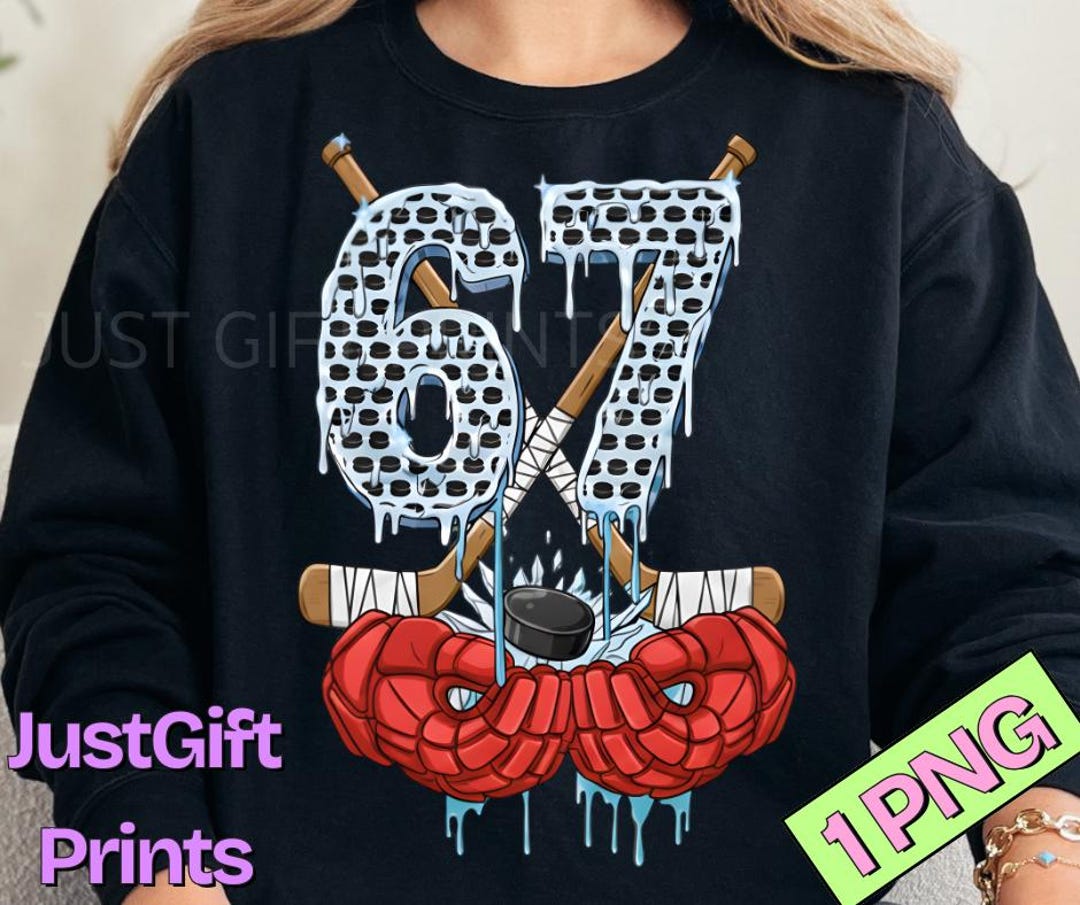 67 Hockey PNG: Ice Number Funny Meme Style Graphics, Crossed Sticks ...