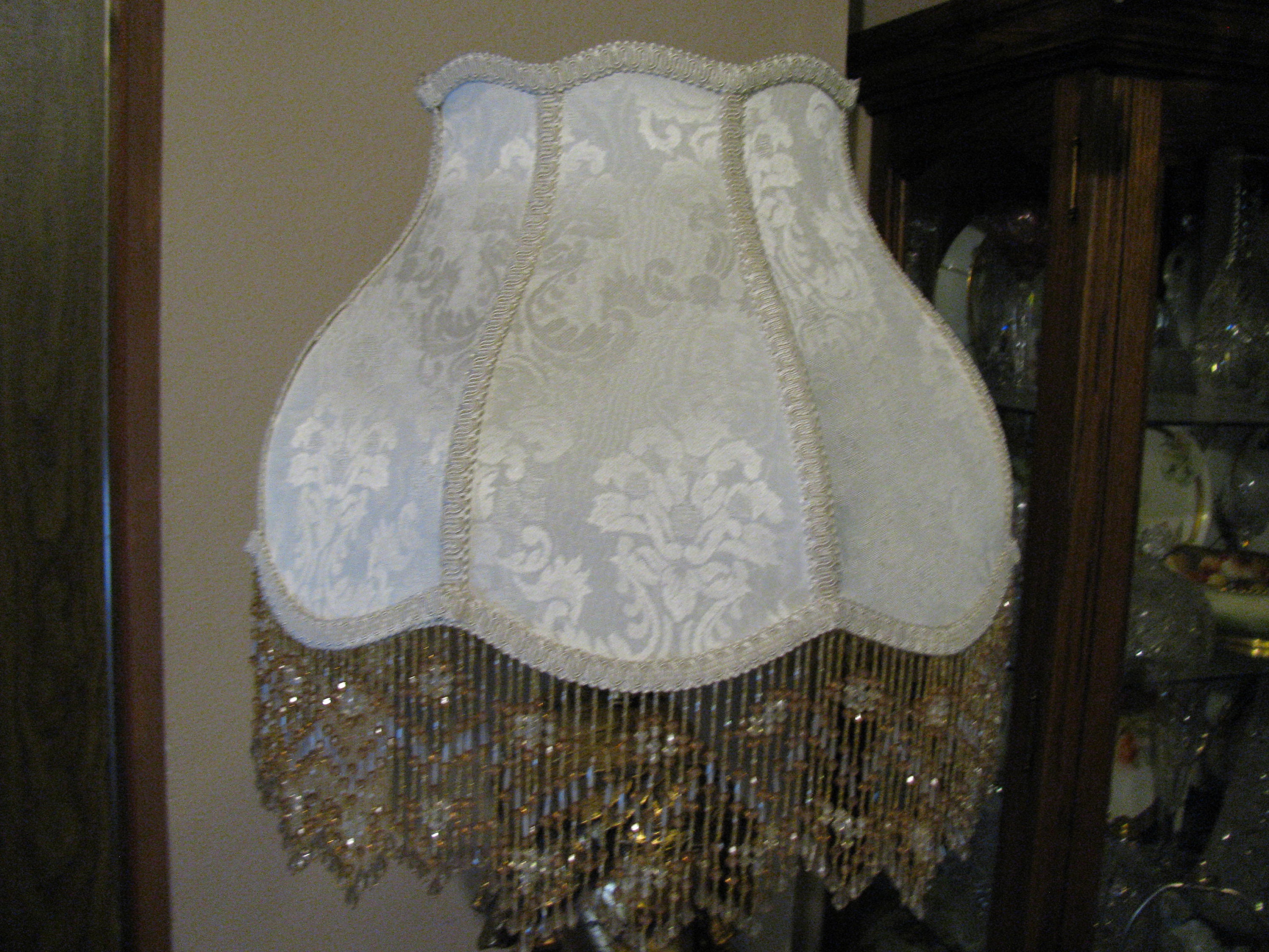 Victorian French Large Lamp Shade "ivory" Bead Fringe Nice! - Etsy