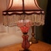 Victorian French Large Table Lamp Shade " Rose Pink" Rhinestone Fringe ...