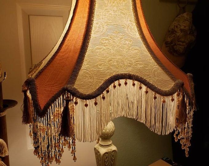 Victorian French Large Lamp Shade golden Elegance | Etsy