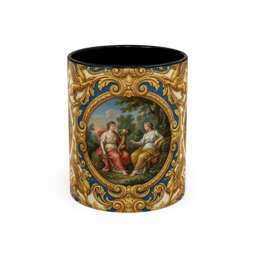 Rococo Classical Medallion Art Mug | Accent Coffee Mug 11oz 15oz - Etsy