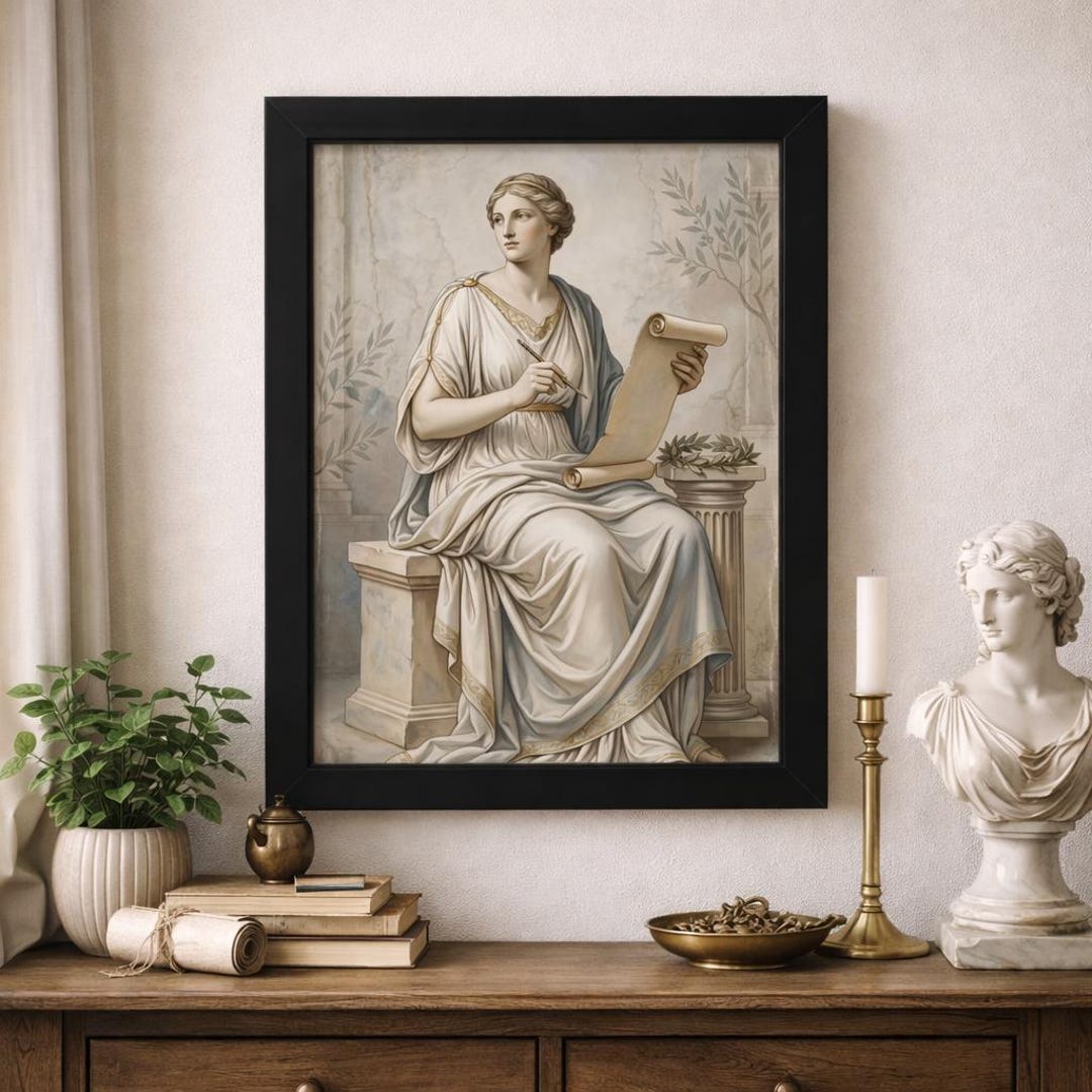 Classical Muse Illustration Framed Vertical Poster | Neoclassical Woman ...