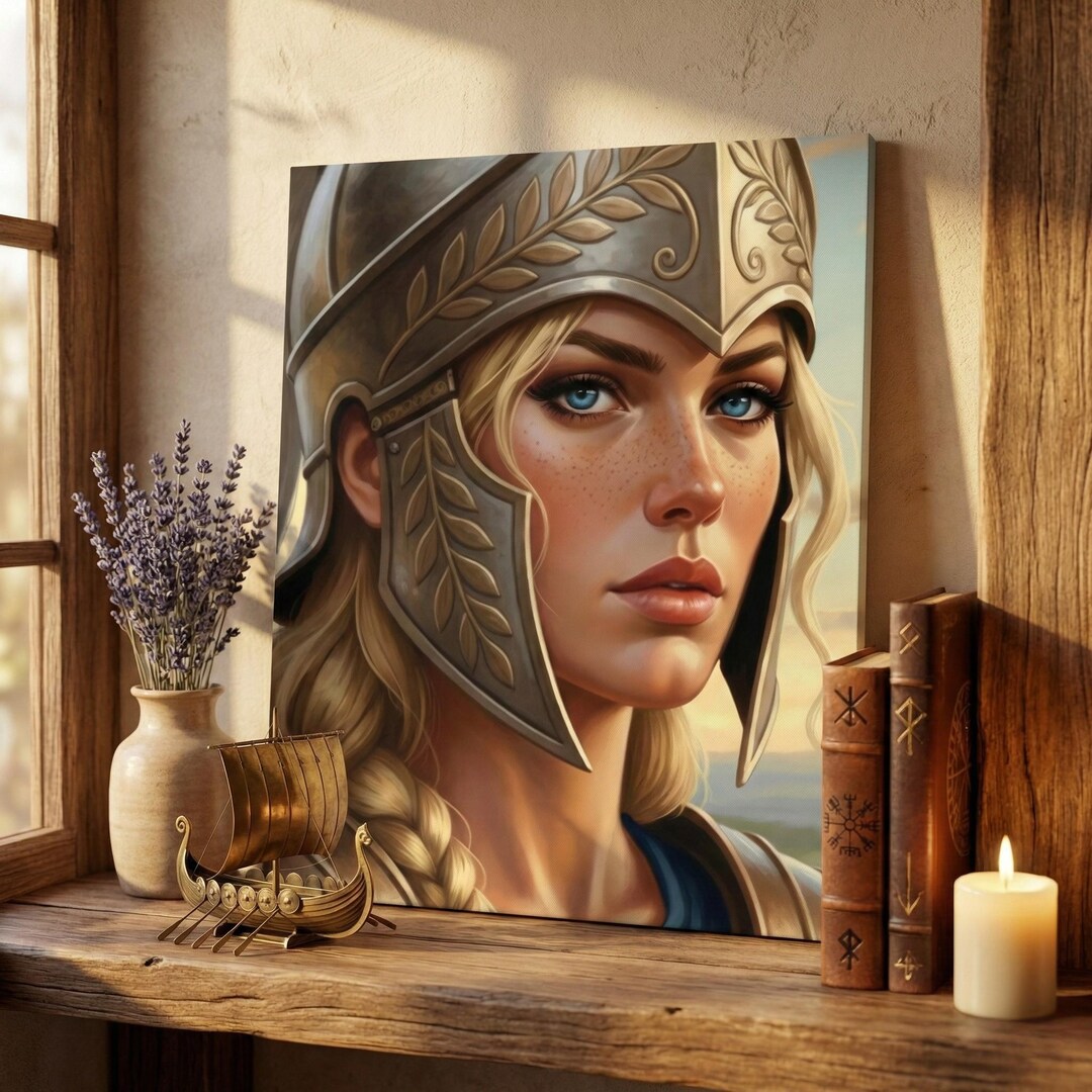 Valkyrie Warrior Portrait Matte Canvas - Etsy