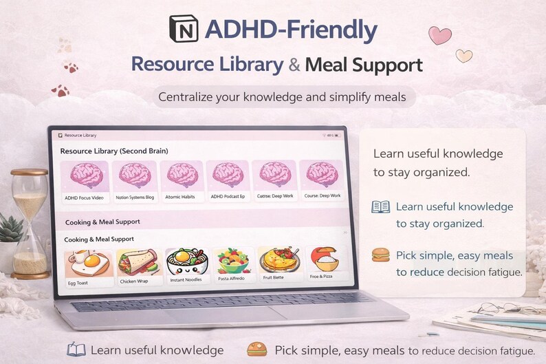 ADHD Friendly Notion Template Focus & Dopamine Dashboard Task Engine + Reward System Daily ...