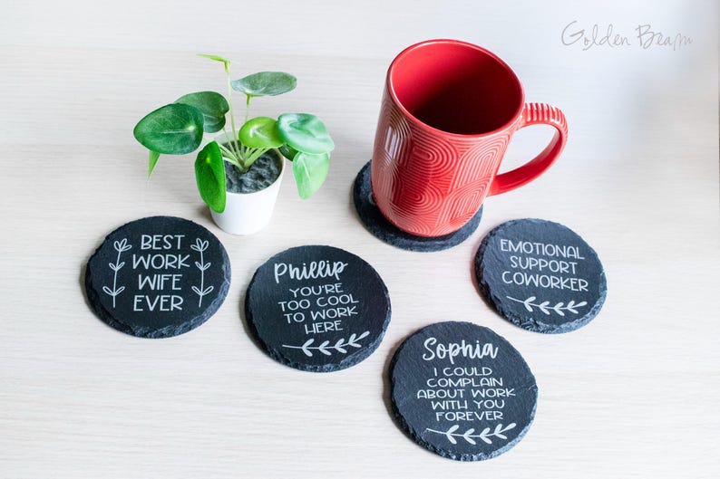 Coworker Christmas Gift, Slate Coaster, Funny Co-worker Christmas Gift ...