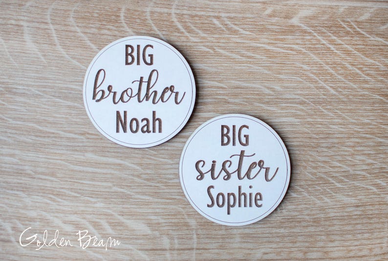 Big Brother Badge, Big Sister Badge, Personalised Engraved Name ...