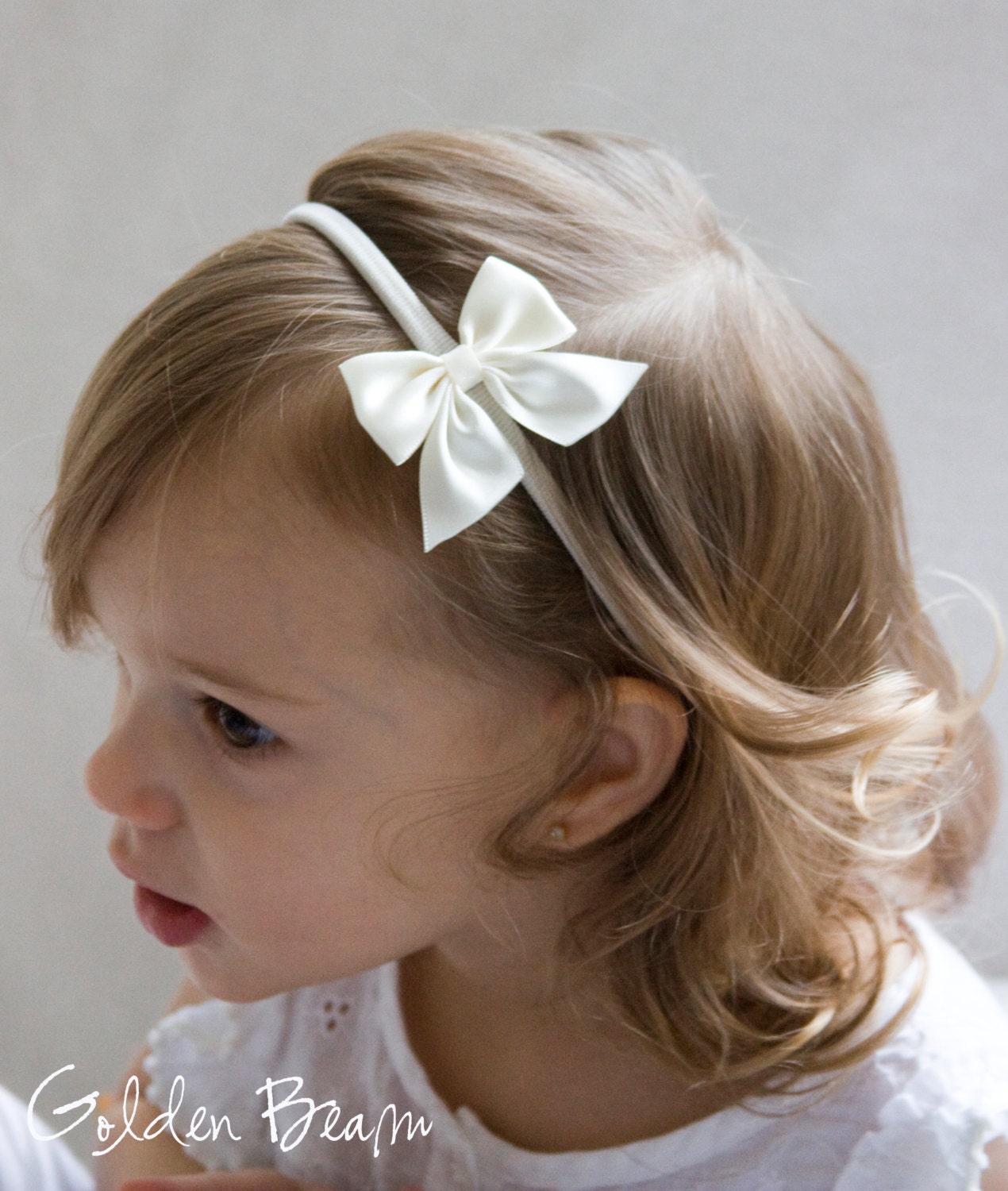 Bow, Satin Bow Headband - Flower Girl Headband - Satin Side Bow ...