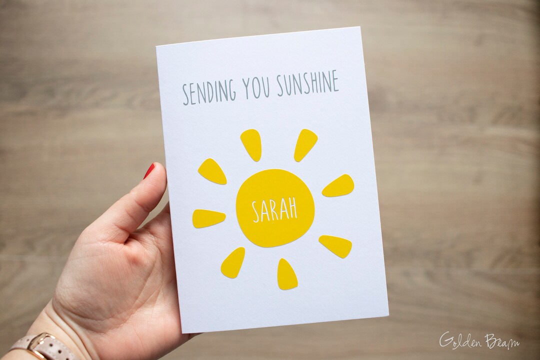 Sending You Sunshine Card, Personalised Sunshine Greeting Card, Special ...
