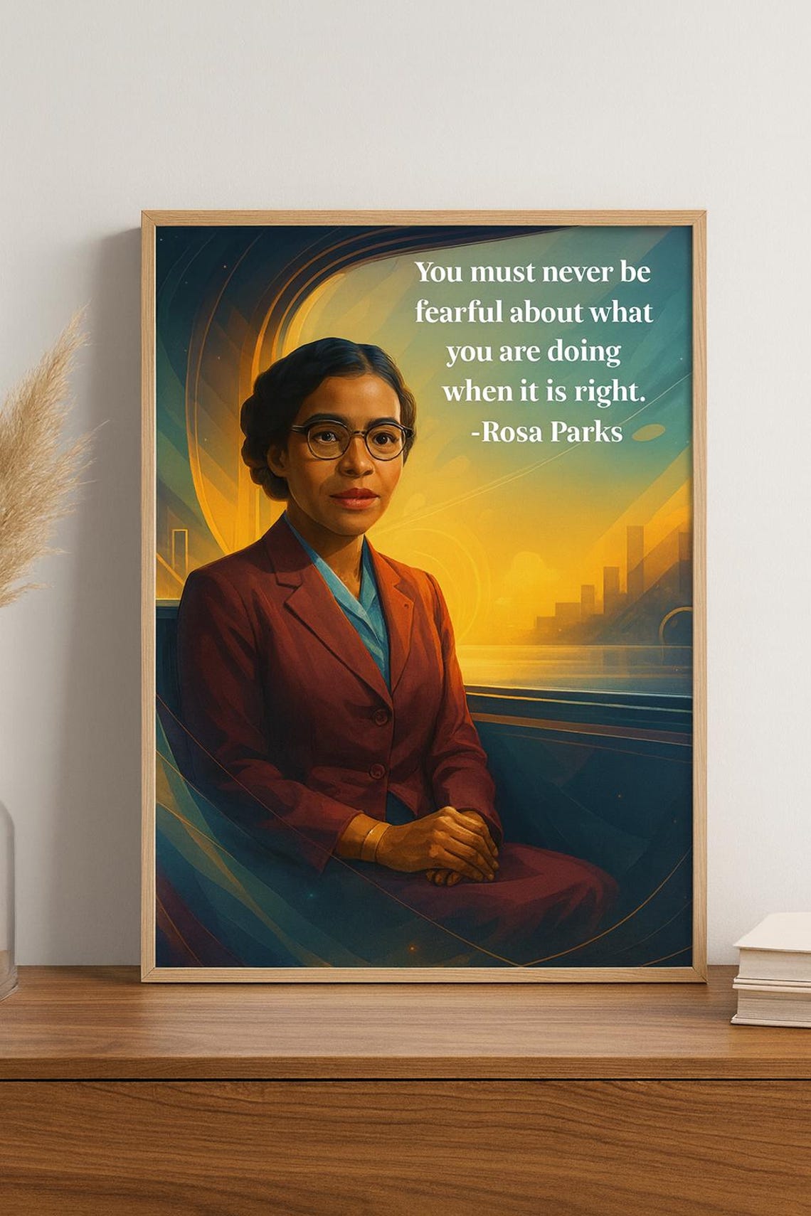 Rosa Parks Digital Art Print – Inspirational Quote Wall Decor – Civil ...