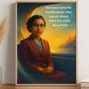 Rosa Parks Digital Art Print – Inspirational Quote Wall Decor – Civil ...