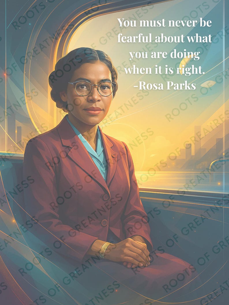 Rosa Parks Digital Art Print – Inspirational Quote Wall Decor – Civil ...