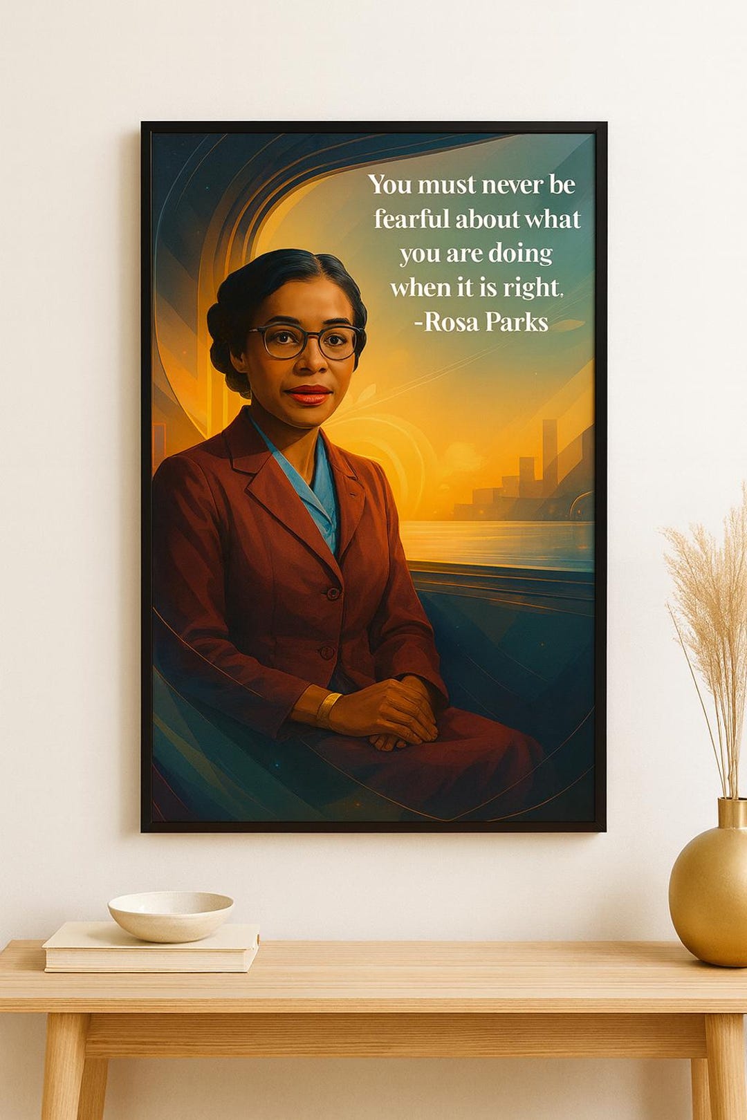 Rosa Parks Digital Art Print – Inspirational Quote Wall Decor – Civil ...