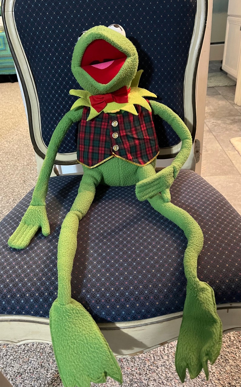 Kermit the Frog Toy With Vest and Bow Tie - Etsy