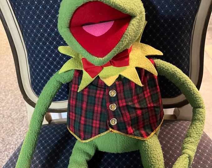 Kermit the Frog Toy With Vest and Bow Tie - Etsy