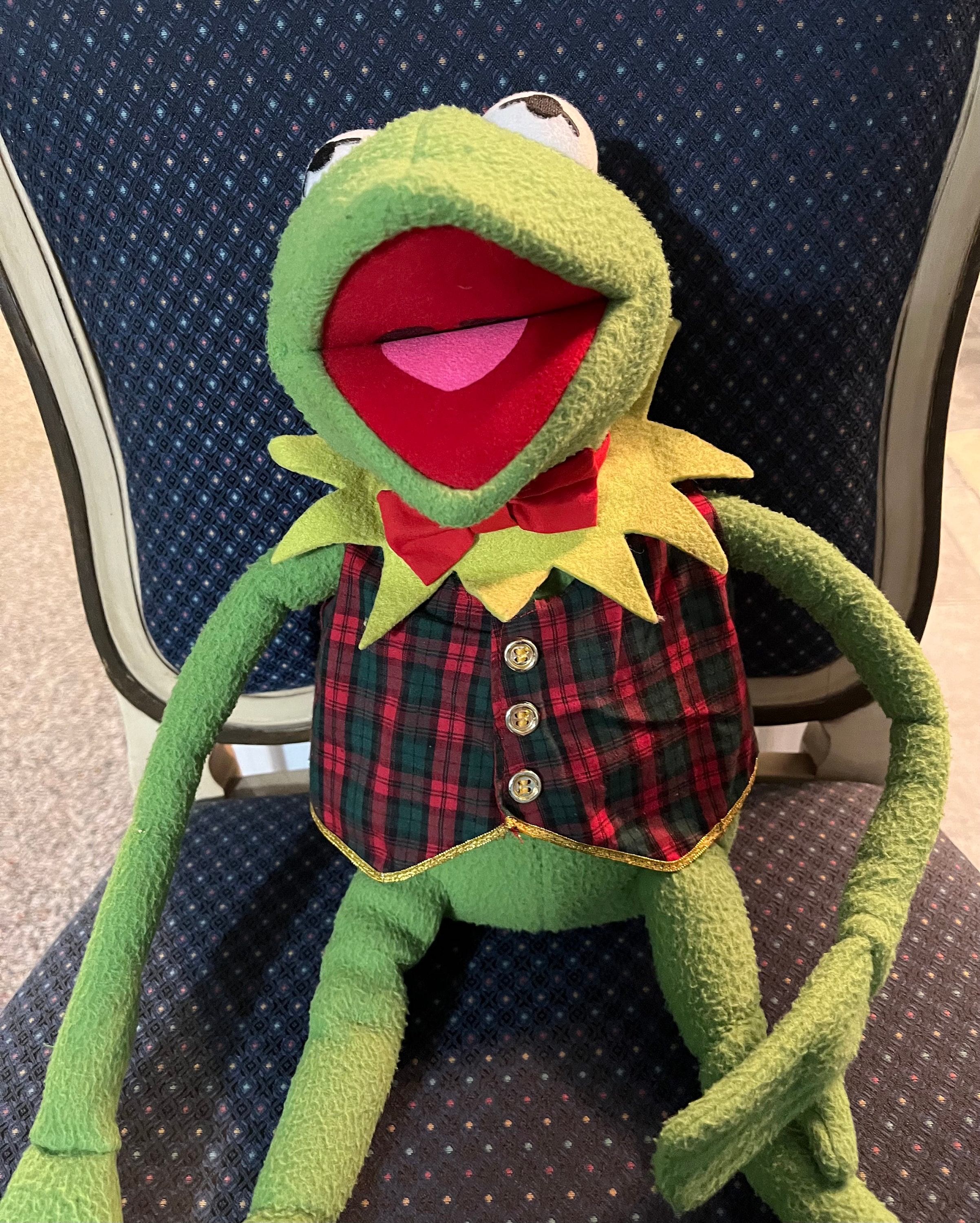 Kermit the Frog Toy With Vest and Bow Tie - Etsy