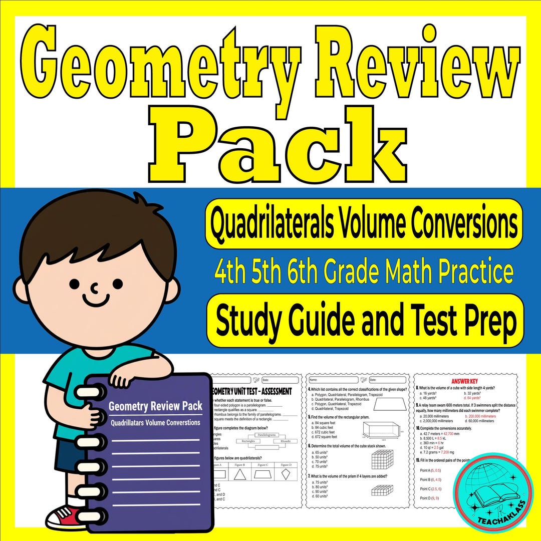 4th-6th Grade Geometry Math Practice Pack (digital Download) - Etsy