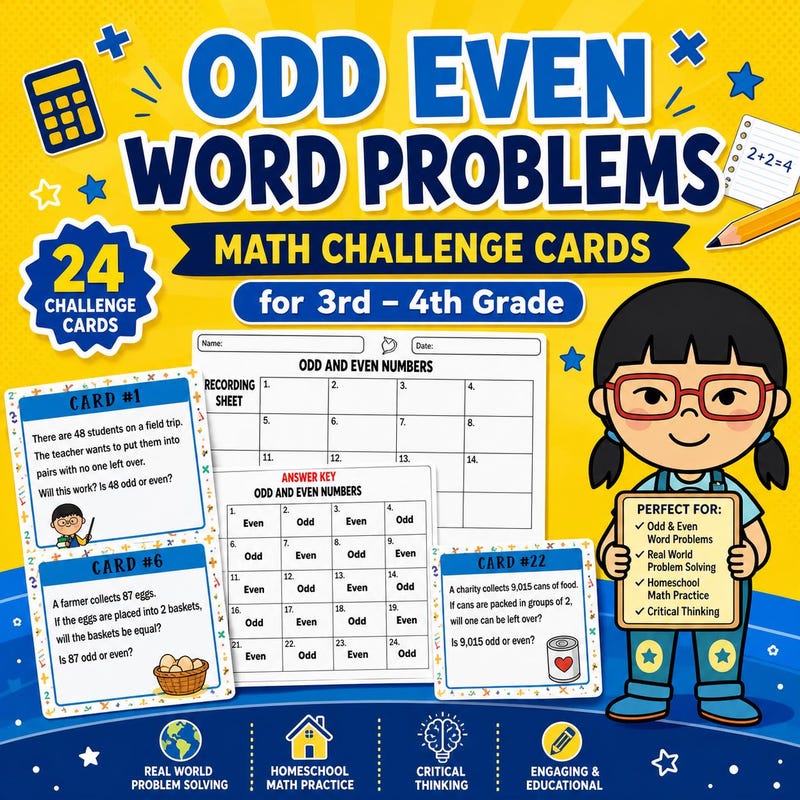 Math Word Problems Cards - Etsy