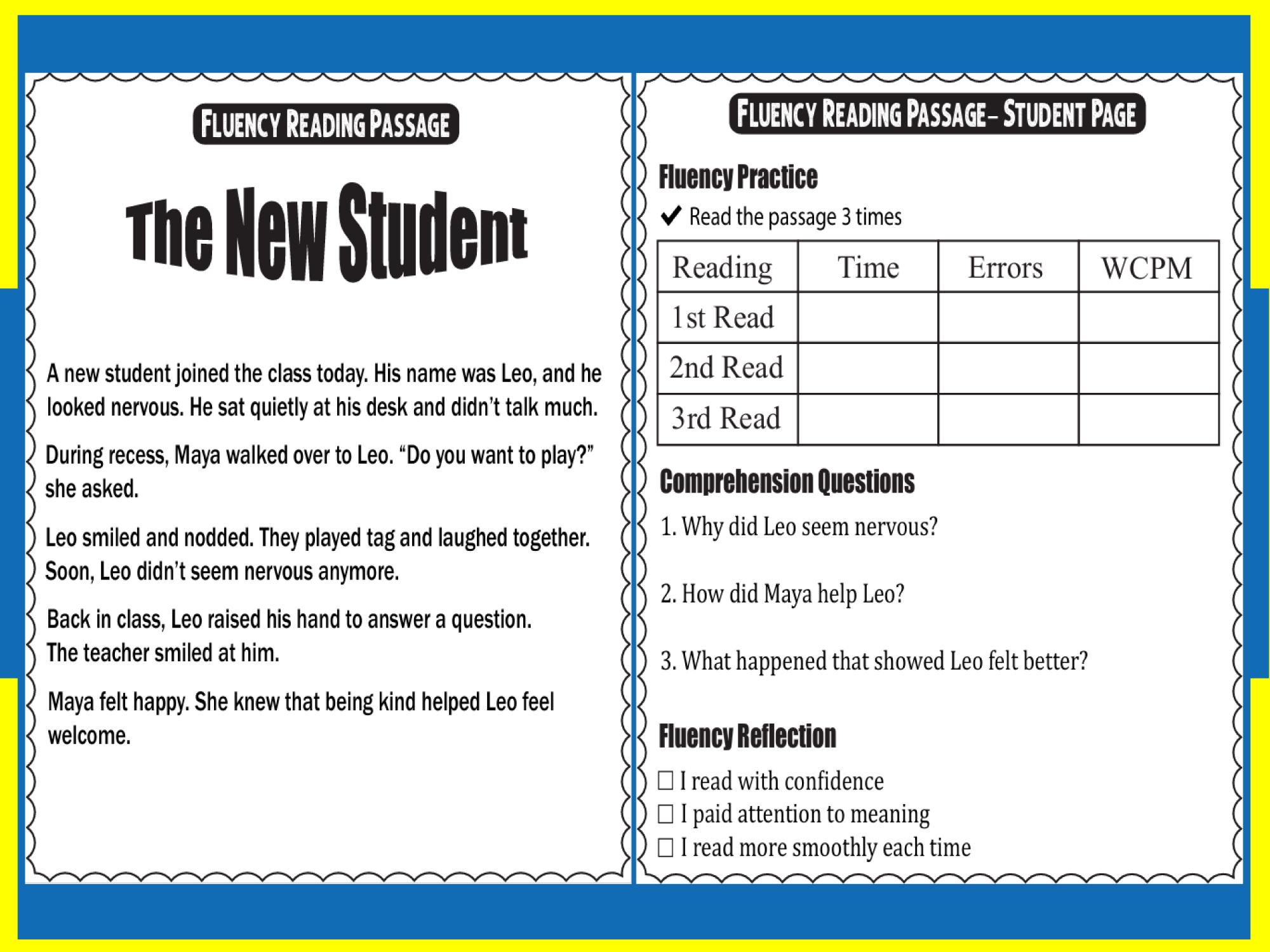 Reading Fluency Passages, 1st-3rd Grade, Homeschool Printable (PDF ...