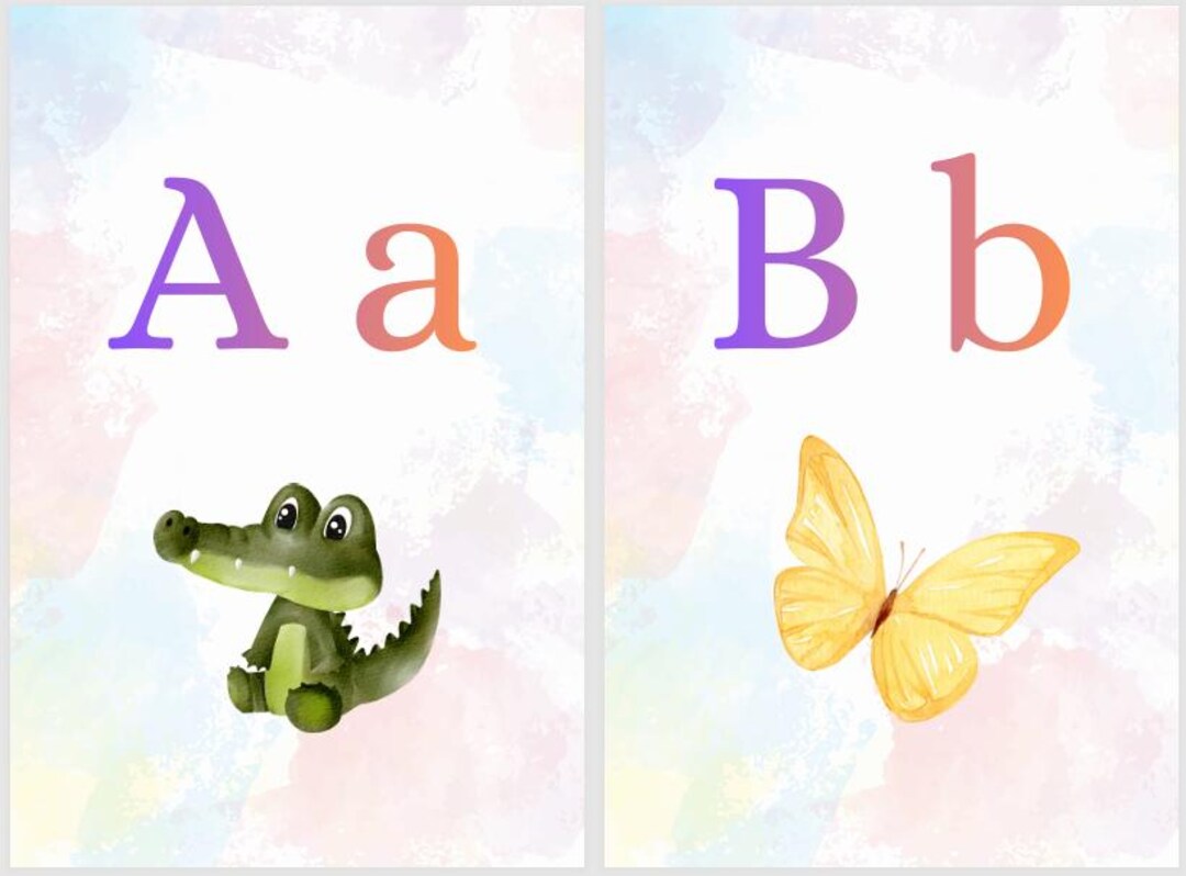 Animal Alphabet & Number Flash Cards | Kids Learning Printables ...