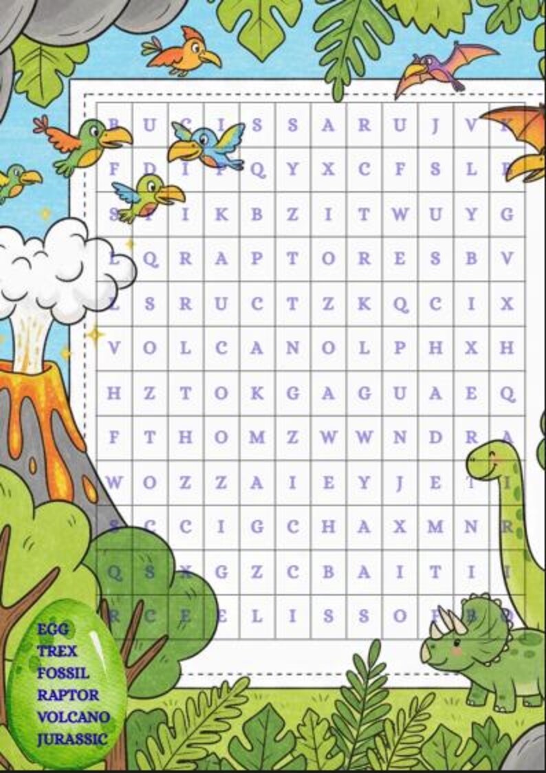 Dinosaur Activity Pack | Printable Kids Worksheets | Mazes, Word Search ...