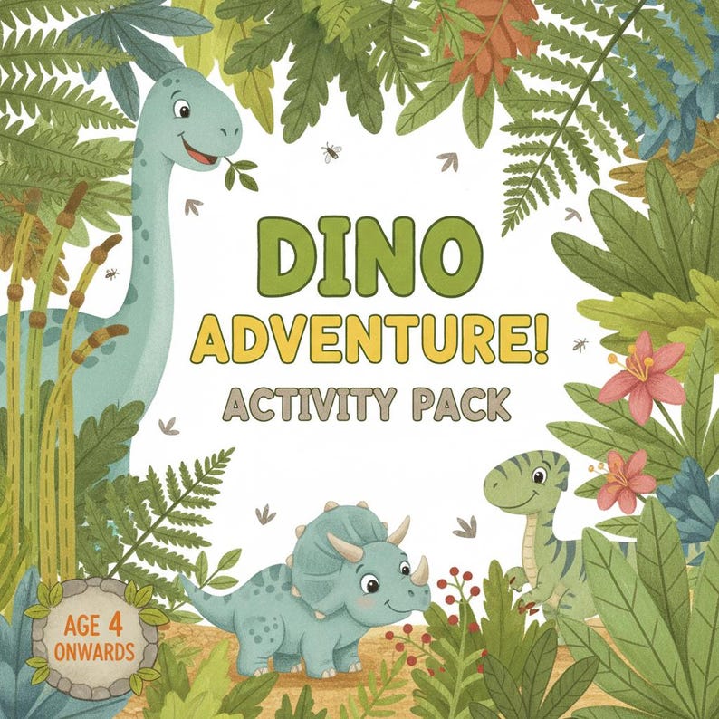 Dinosaur Activity Pack | Printable Kids Worksheets | Mazes, Word Search ...