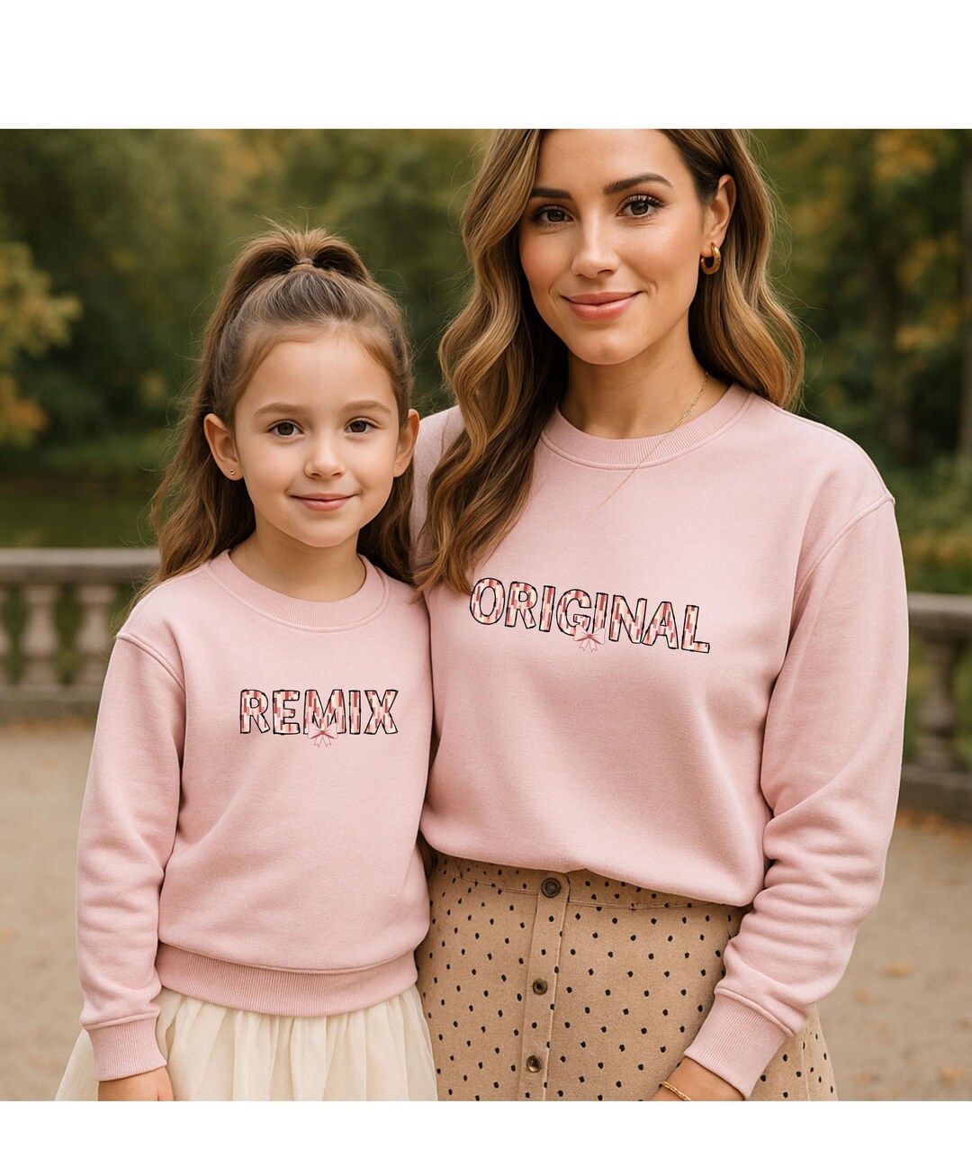 Mommy and Me Outfits, Matching Mama Mini Sweatshirt, Pink Print, Mother ...